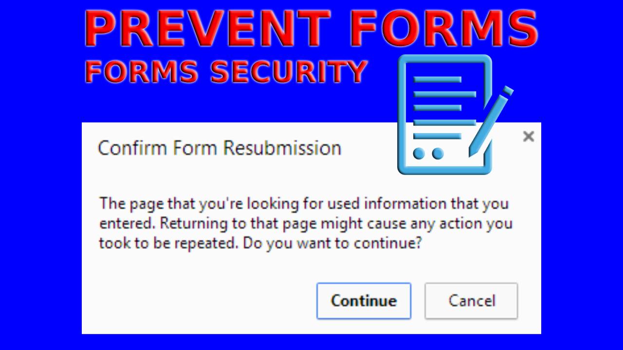 How to Stop Confirm Form Resubmission? - ReadyMadeCode